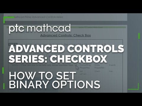 How to Set Binary Options with Checkboxes | Mathcad Prime Advanced Con