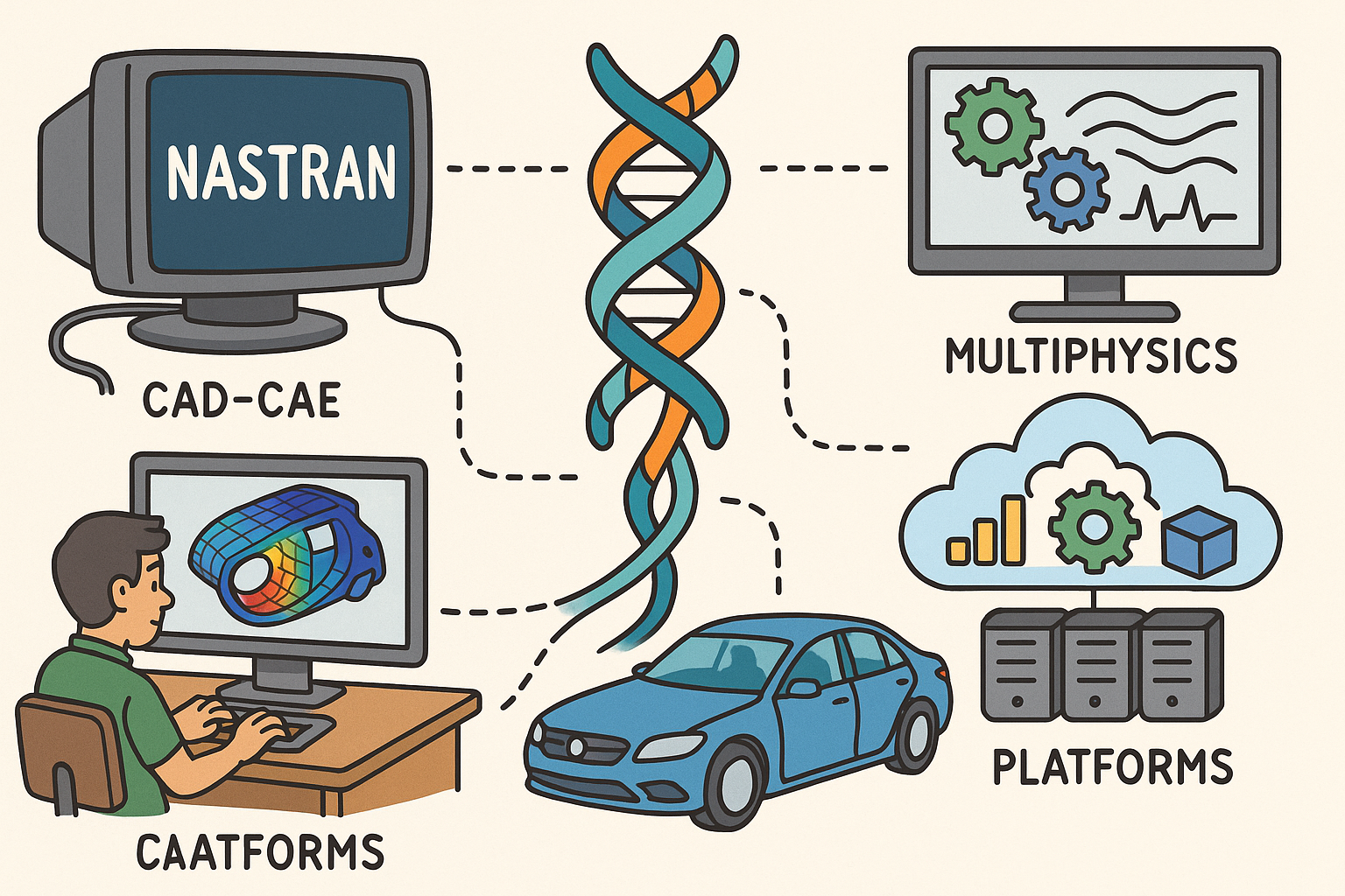 Design Software History: From NASTRAN to Multiphysics: CAD–CAE Couplin