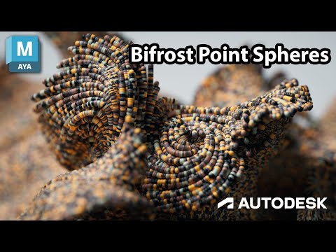 Create procedural bead patterns using Bifrost point spheres, fields, a