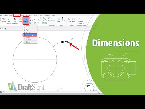 Create Radius Dimension for a Circle from Toolbar